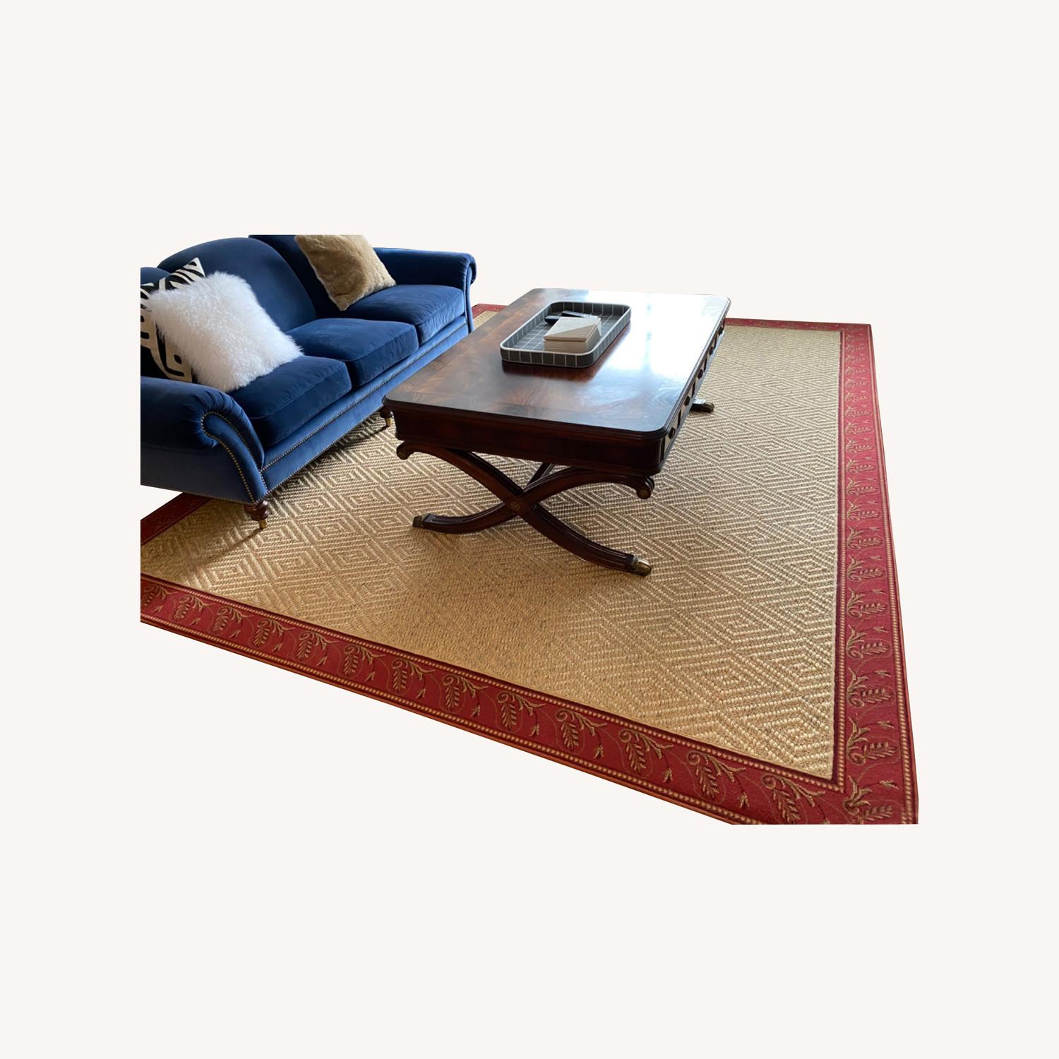Sisal Seagrass -Red Kingston Wool Border - AptDeco