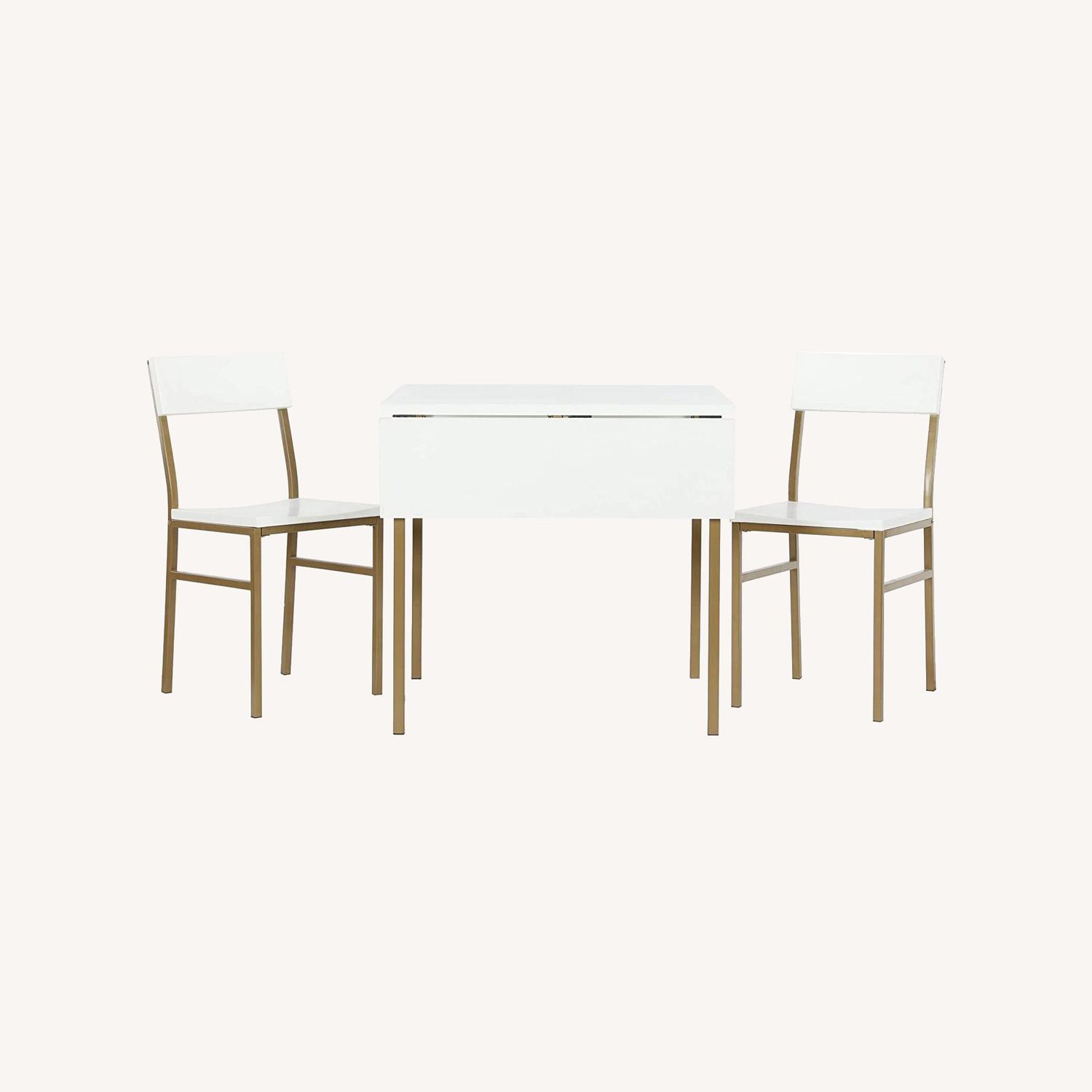 Drop Leaf Dining Table w/ 2 Chairs - AptDeco