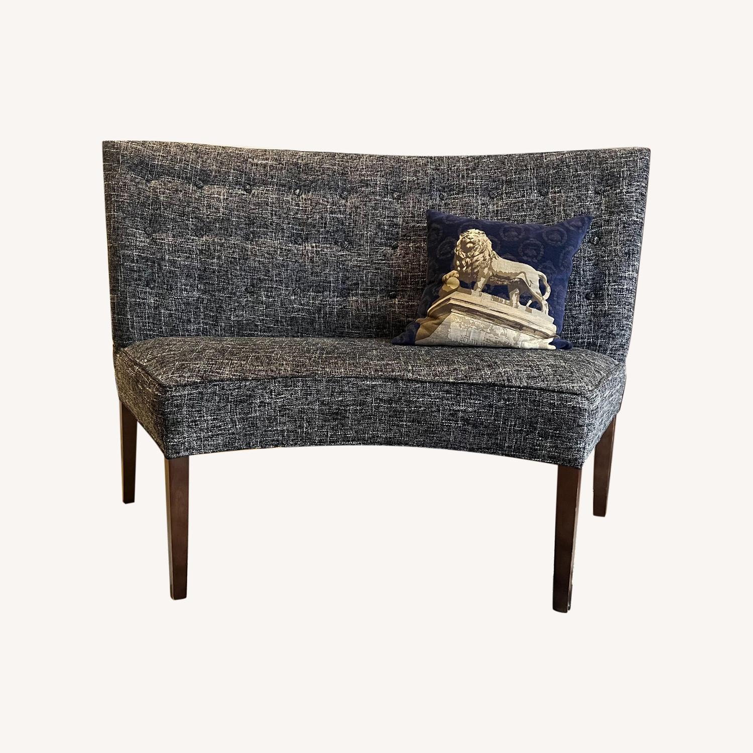 Arhaus Curved Tweed Tall Dining Bench - AptDeco