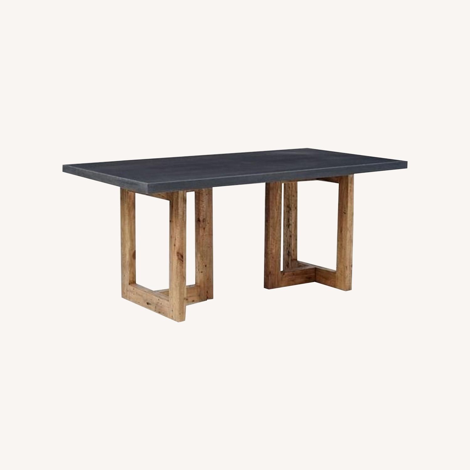 West Elm Ashton Dining Table 68", Lava Stone/Reclaimed Pine - AptDeco