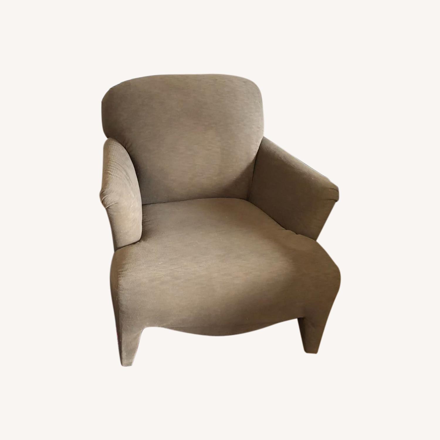 2 Oversized Taupe Fully Upholstered Armchairs - AptDeco