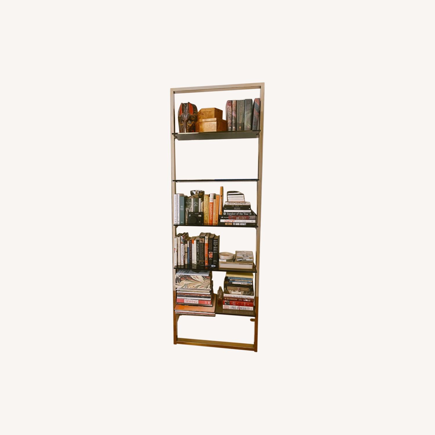 CB2 Tesso Brushed Brass 84" Bookcase - AptDeco