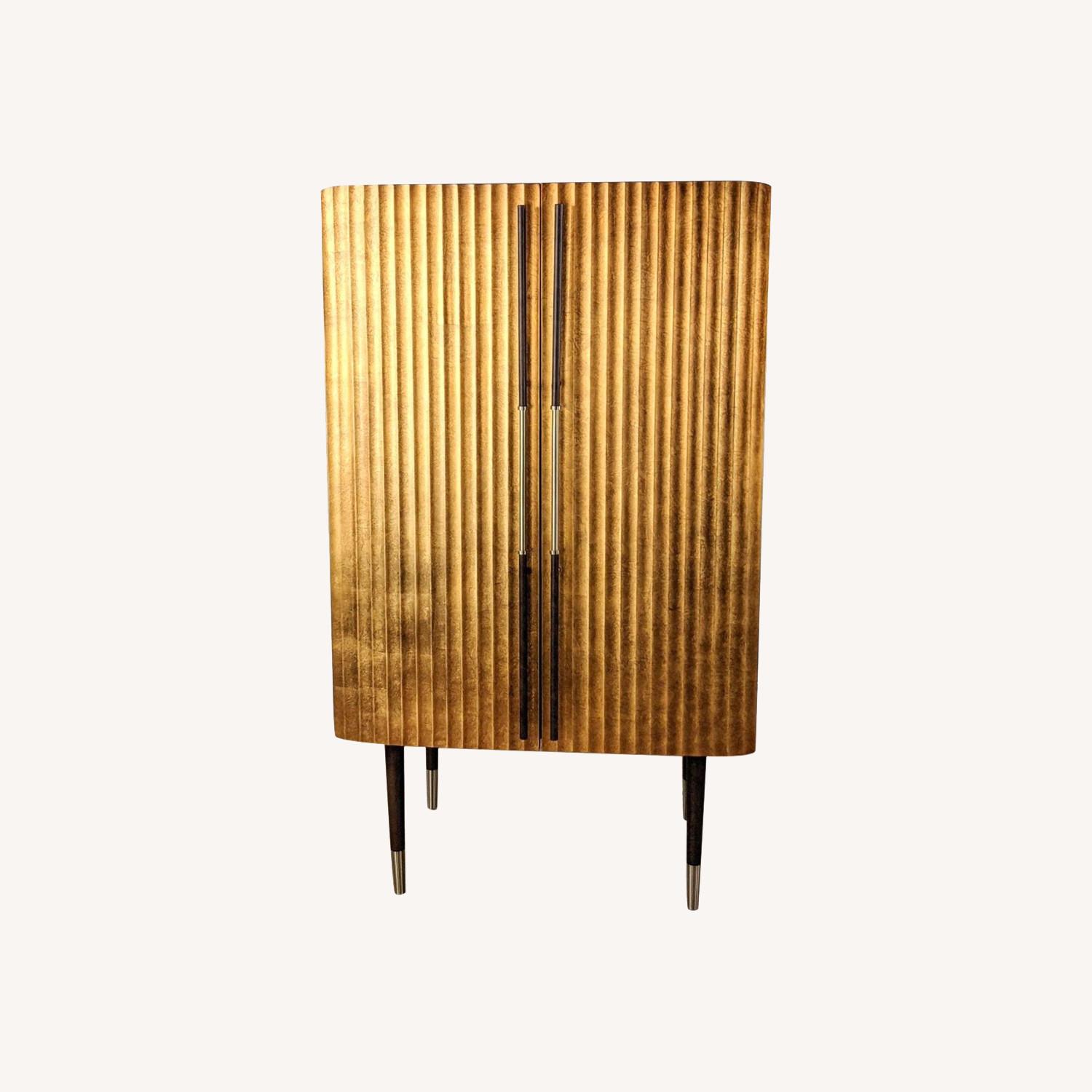 CB2 Crimped Gold Leaf Wardrobe - AptDeco