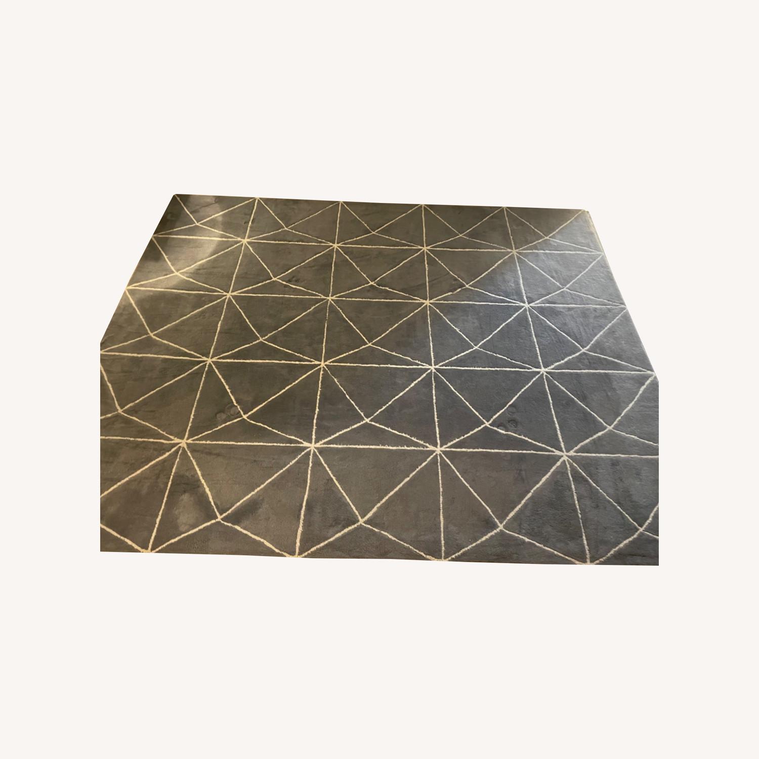 West Elm 8x10 Grey and White Geometric Rug - AptDeco