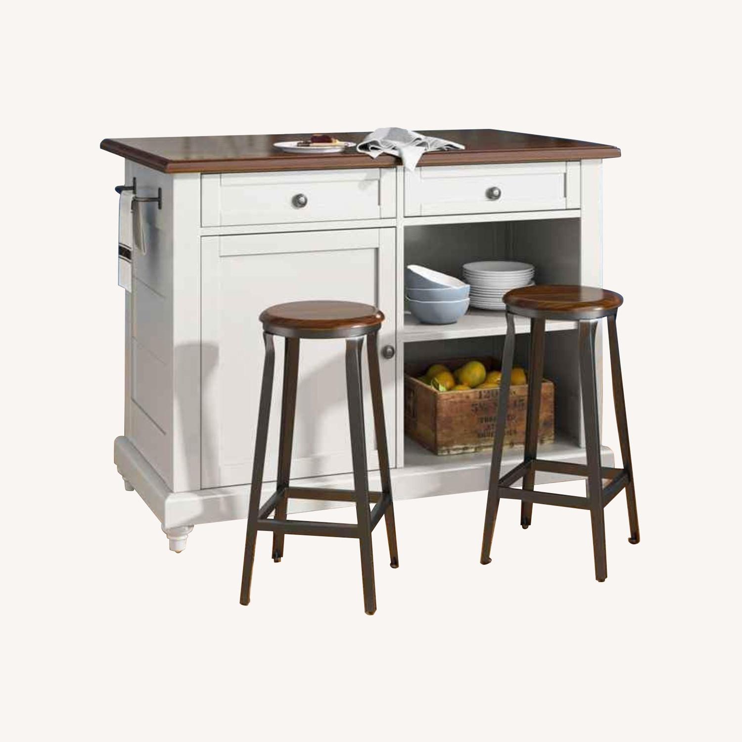 Wayfair Motour 48'' Wide Rolling Kitchen Island Set - AptDeco