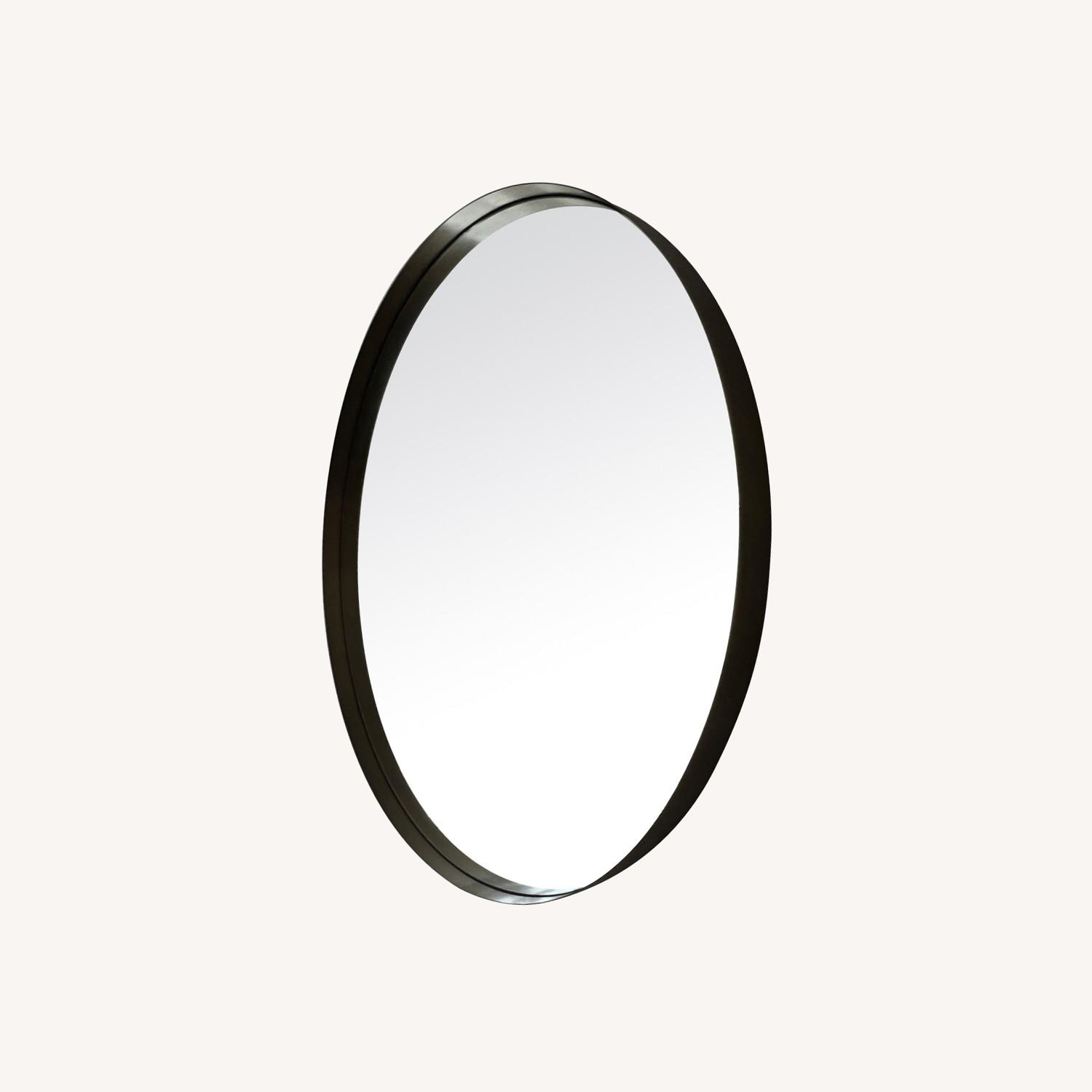 RH Metal-Wrapped Inset Round Mirror - Brass - AptDeco