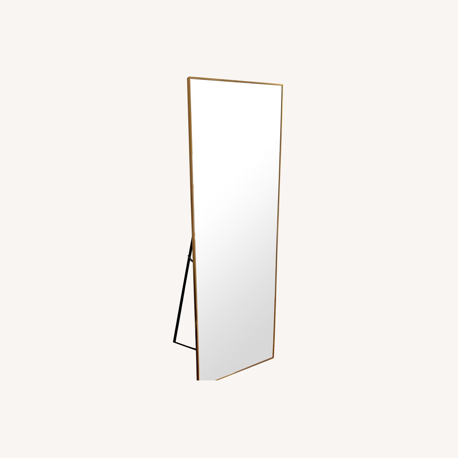 Golden Floor Mirror with Standing Holder - AptDeco