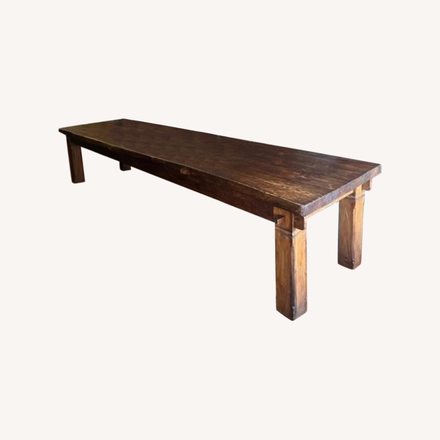14' Solid Teak Farm Table - AptDeco