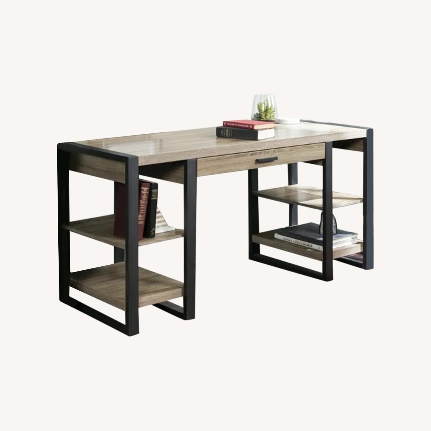 Walmart 4-Shelf Computer Desk with USB Port, Driftwood - AptDeco