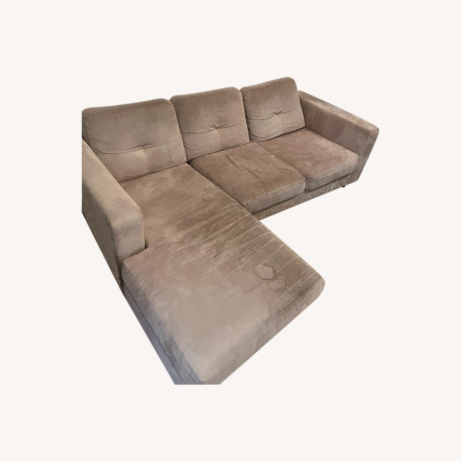 Beige L Couch - AptDeco