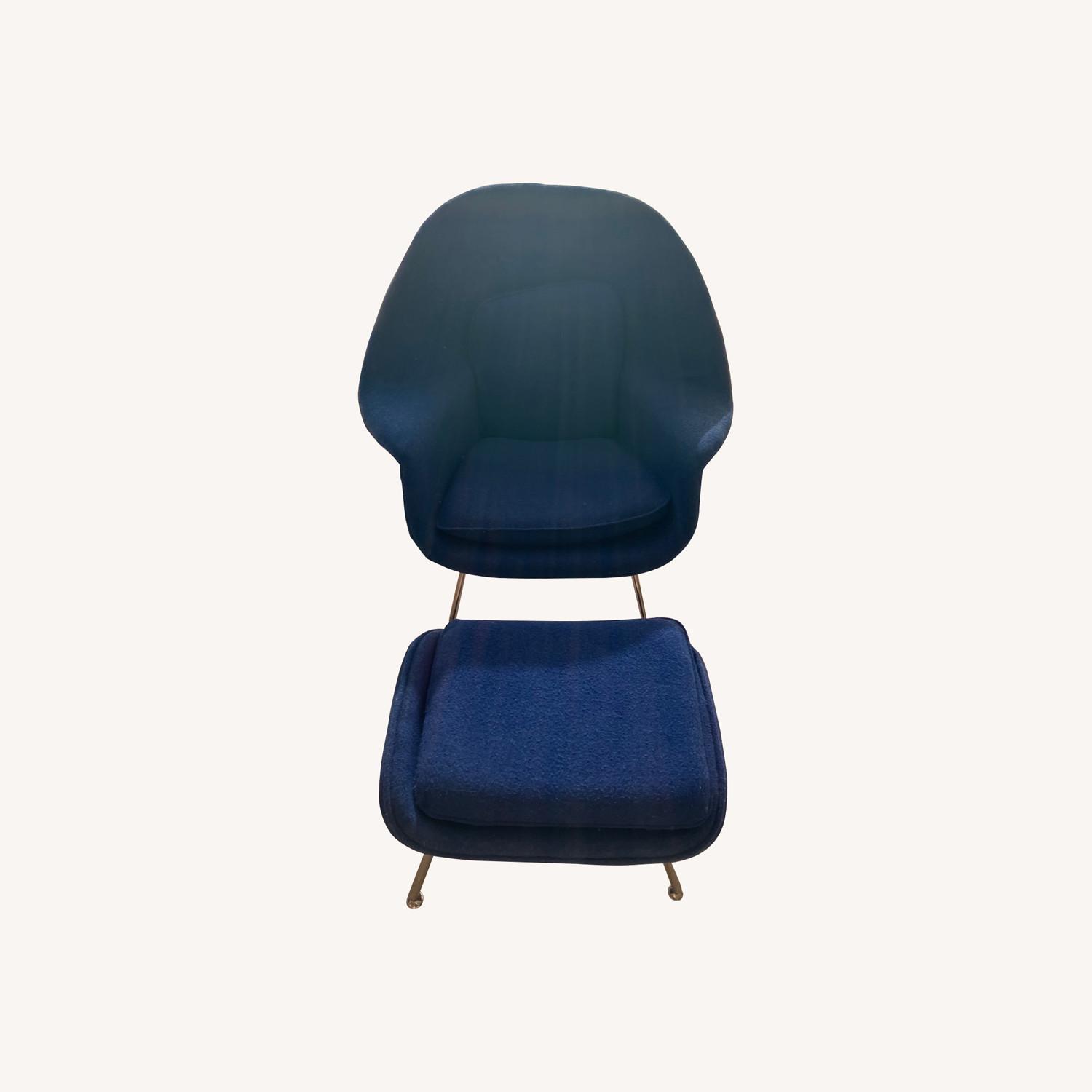 Blue Womb Chair and Ottoman (replica) - AptDeco
