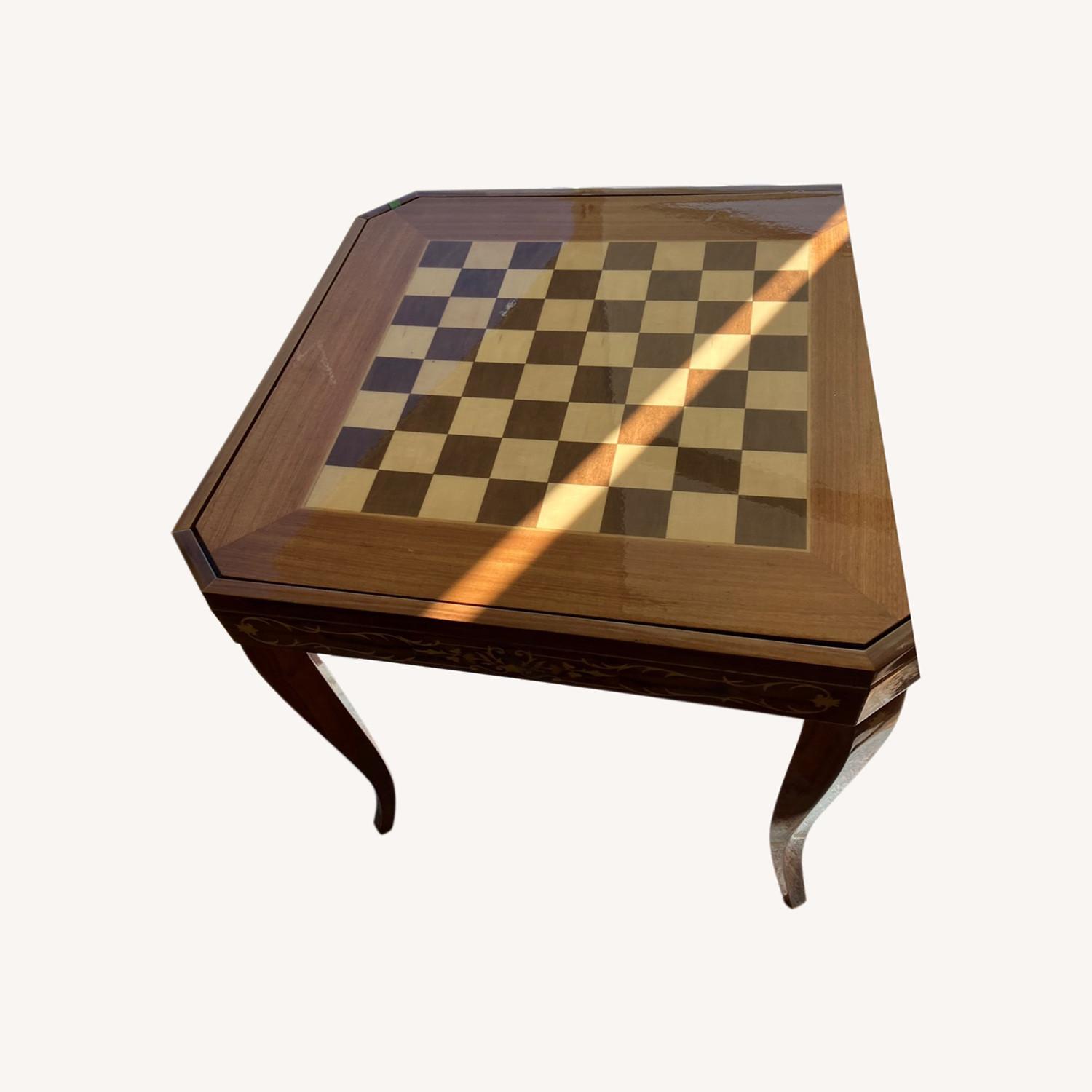 Italian Inlay Game Table - AptDeco