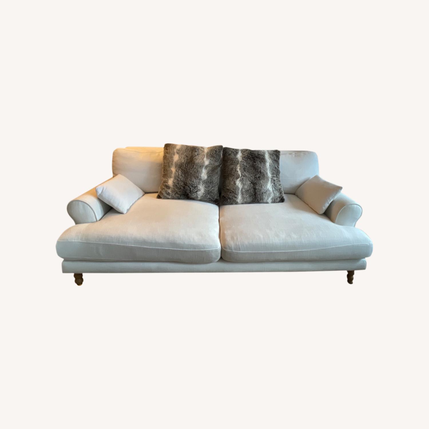 White Linen Sofa Set at Christy Redfield blog