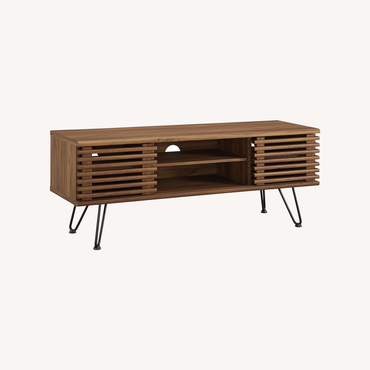 Modway 46" TV Stand In Walnut W/ Shelf Storage - AptDeco