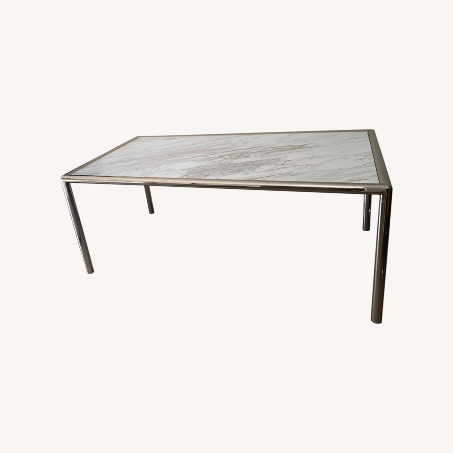 CB2 Metal and Marble Dinning Table - AptDeco