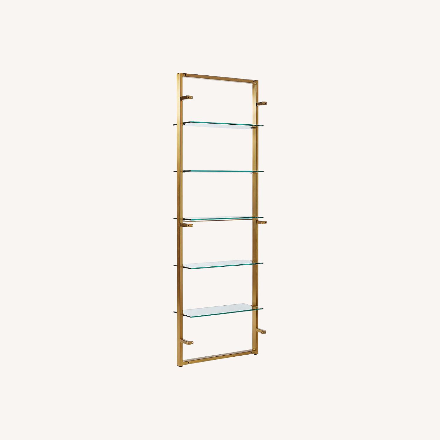 CB2 Tesso Brushed Brass 84" Bookcase - AptDeco