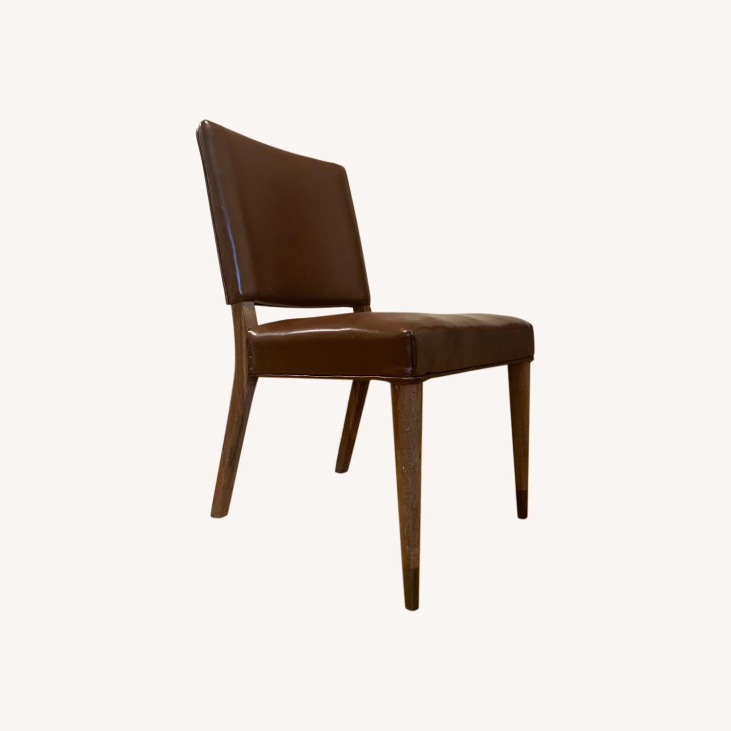 MCM Leather Chair with Brass Details - AptDeco