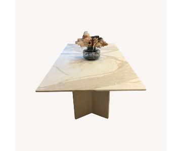 Taylor Made Custom Calacatta Gold Marble Dining Table - AptDeco