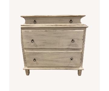 White Distressed Dresser - AptDeco