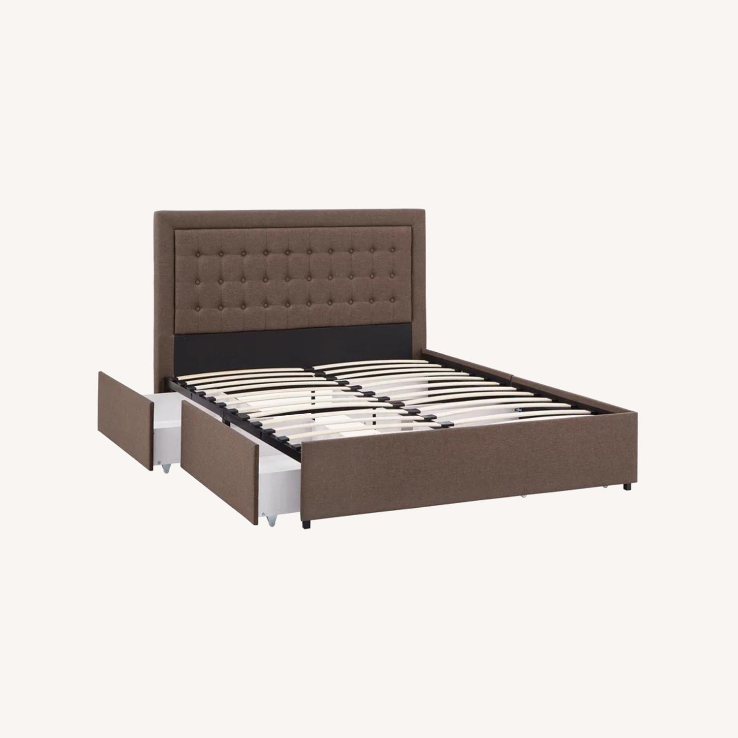 Tufted Upholstered Storage Platform Bed - AptDeco