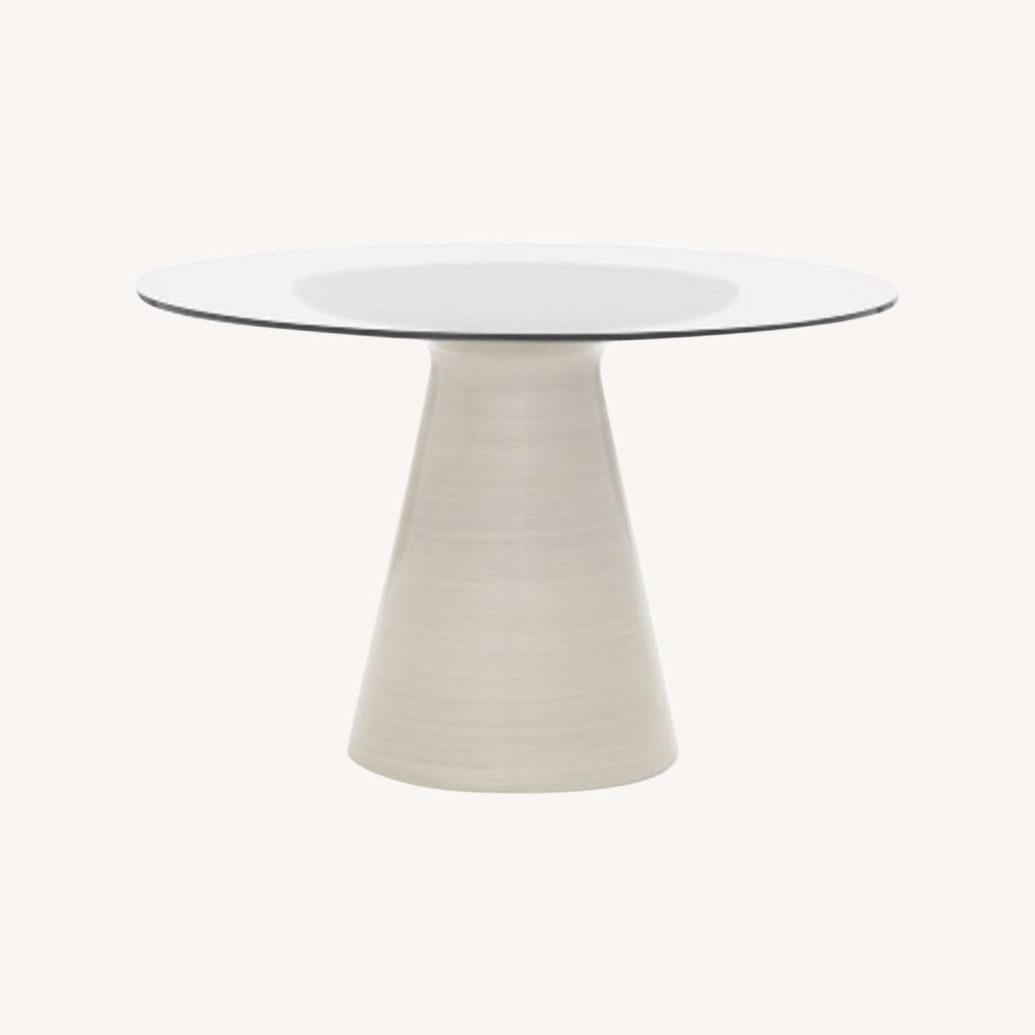 Mitchell Gold + Bob Williams 54" Round Glass Dining Table - AptDeco