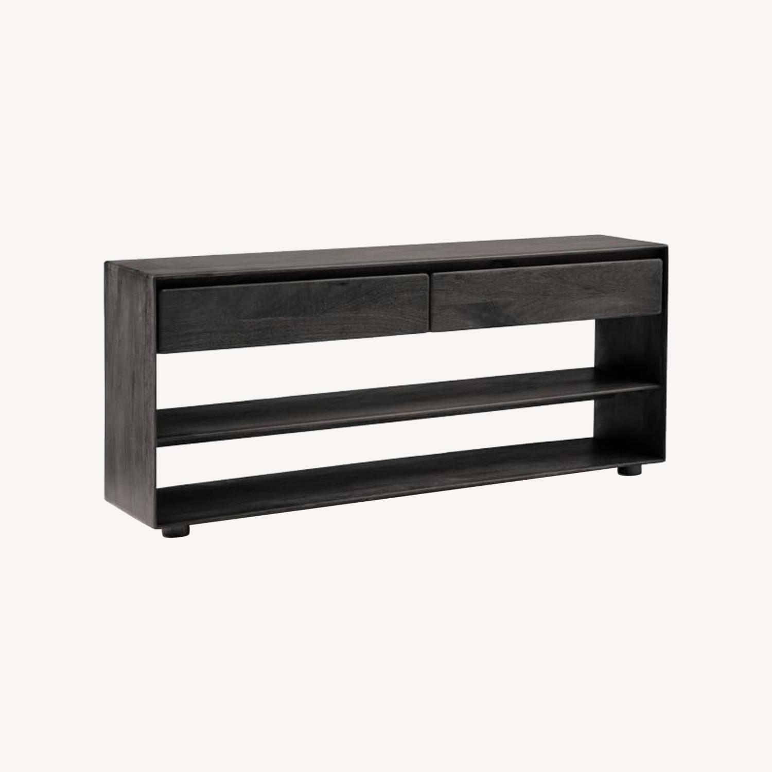 West Elm Anton Black 60 Inch Storage Console - AptDeco