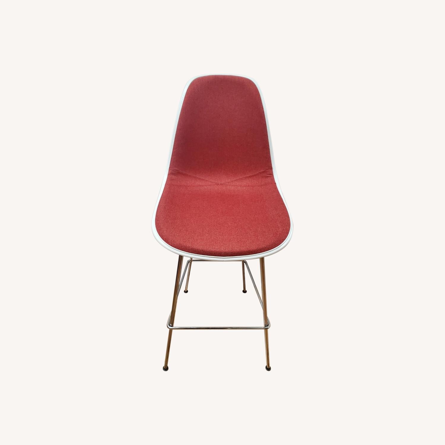 Eames Upholstered Molded Fiberglass Stool - AptDeco