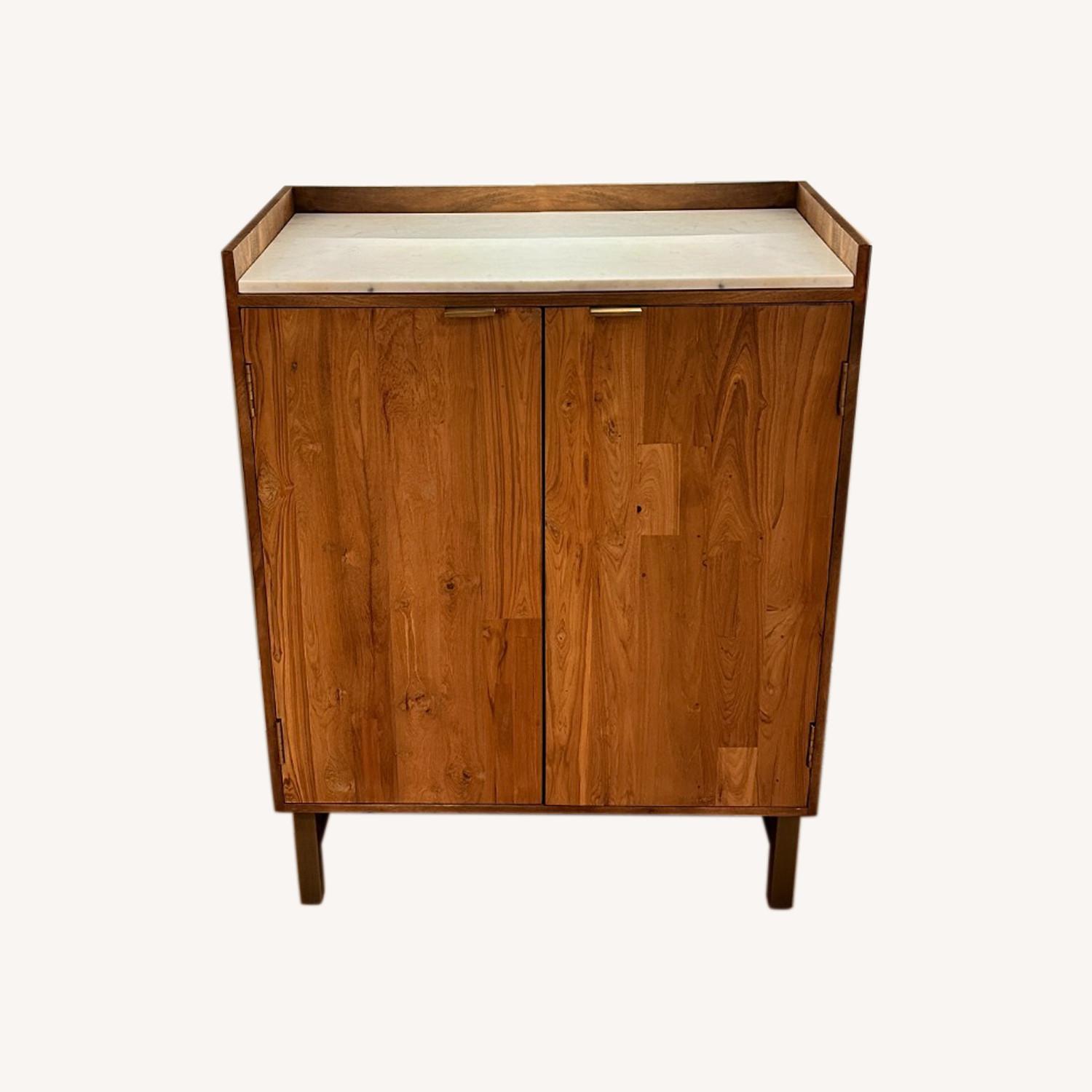 Crate & Barrel Bar Cart w/ Marble Top - AptDeco