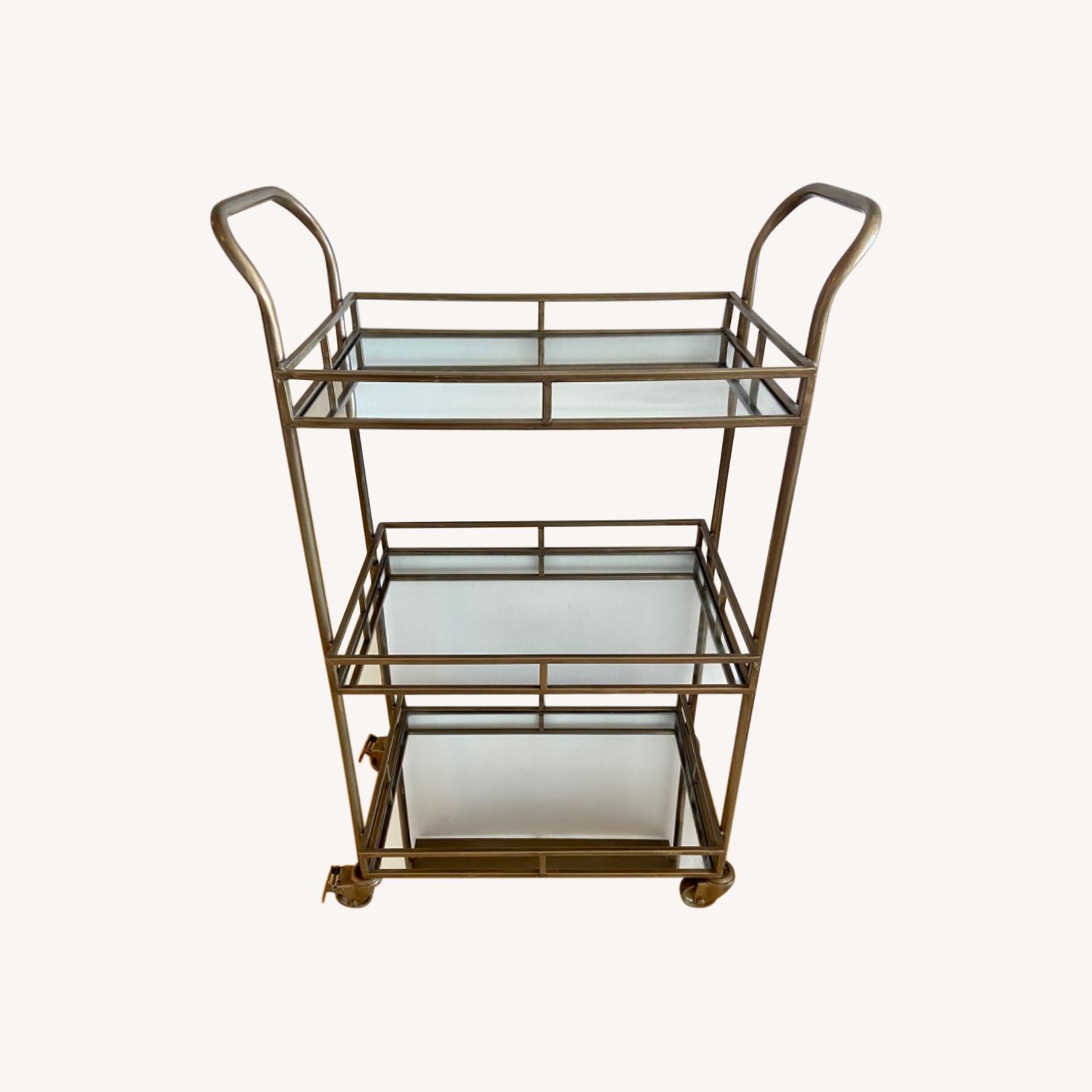 World Market Mirrored Bar Cart - AptDeco