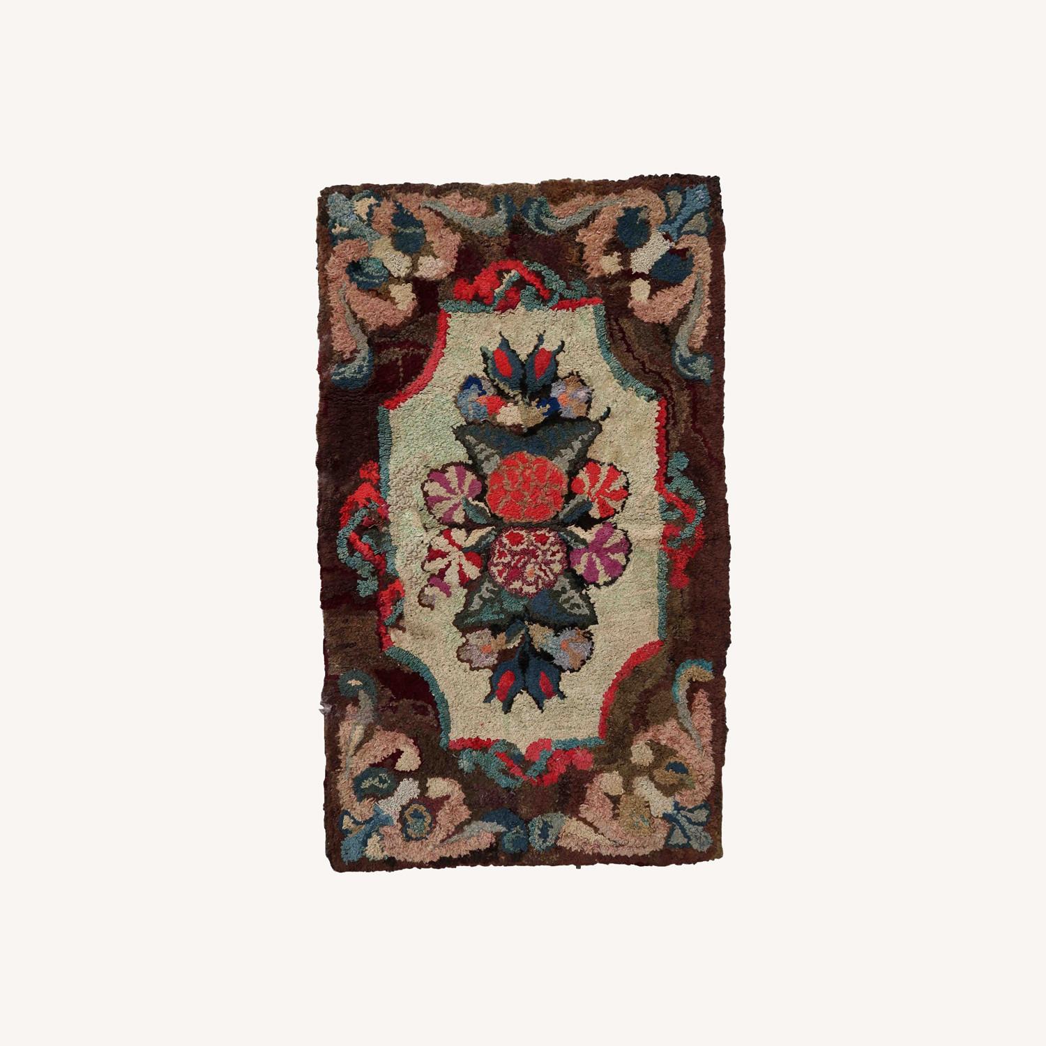 Handmade Antique American Hooked Rug - AptDeco