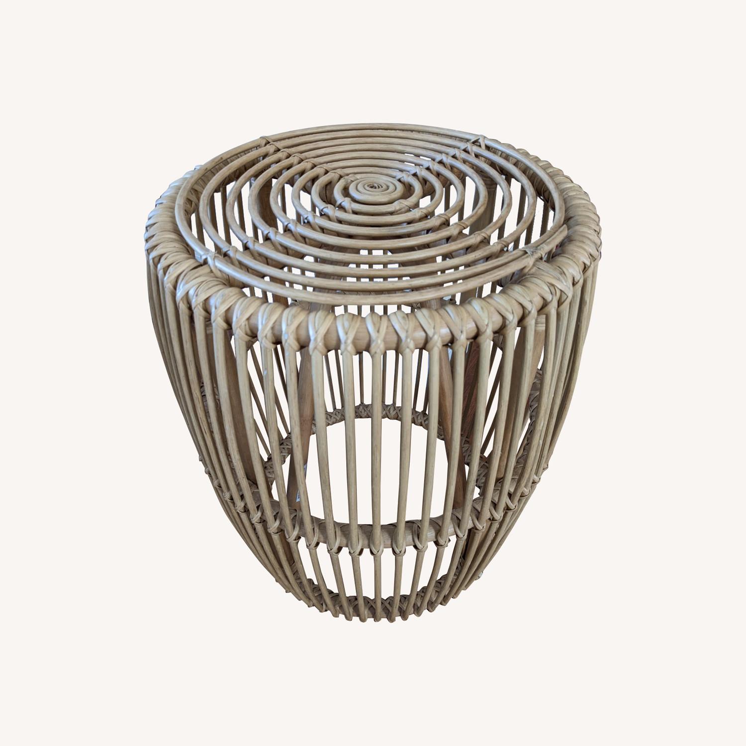 Bamboo Rattan Side Table - Set of 2 - AptDeco