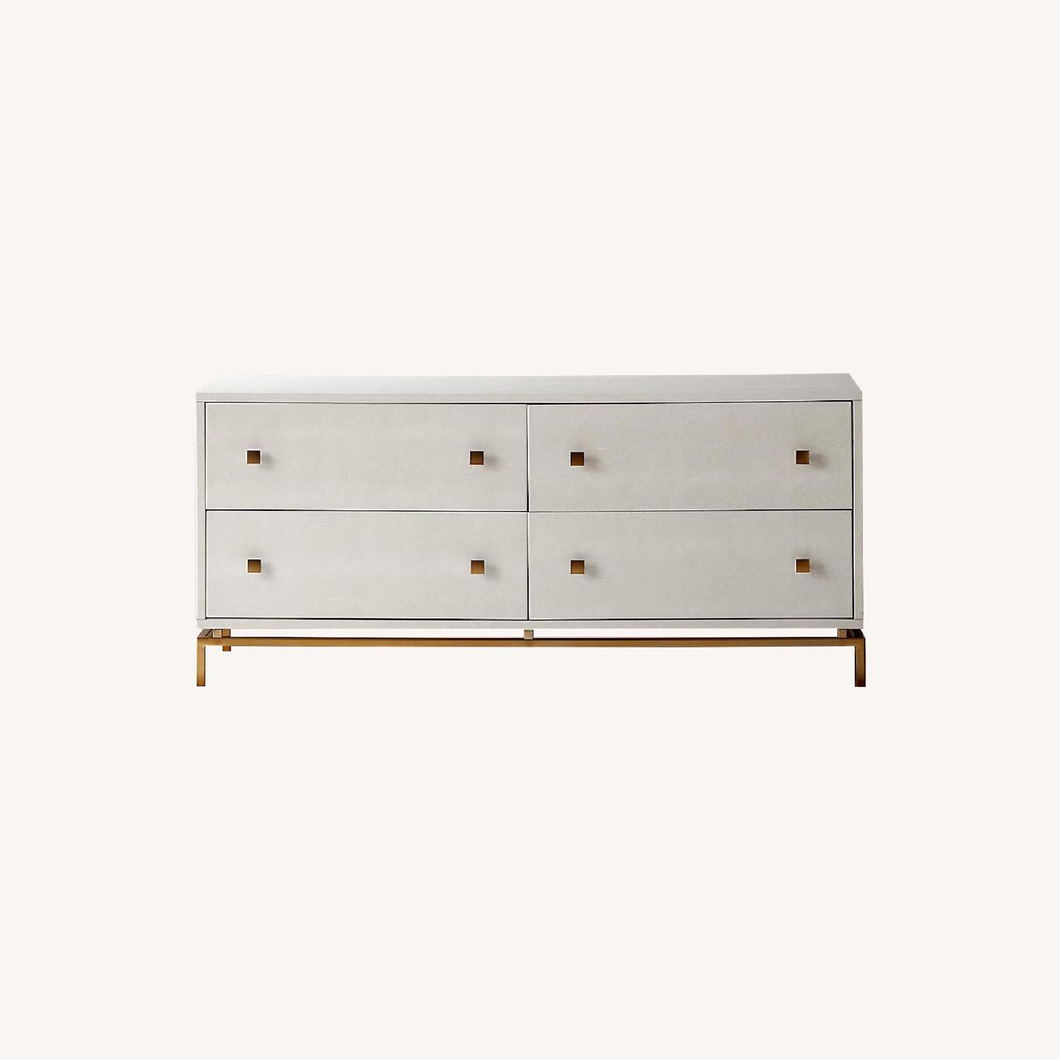 CB2 Ivory Shagreen Embossed Dresser - AptDeco
