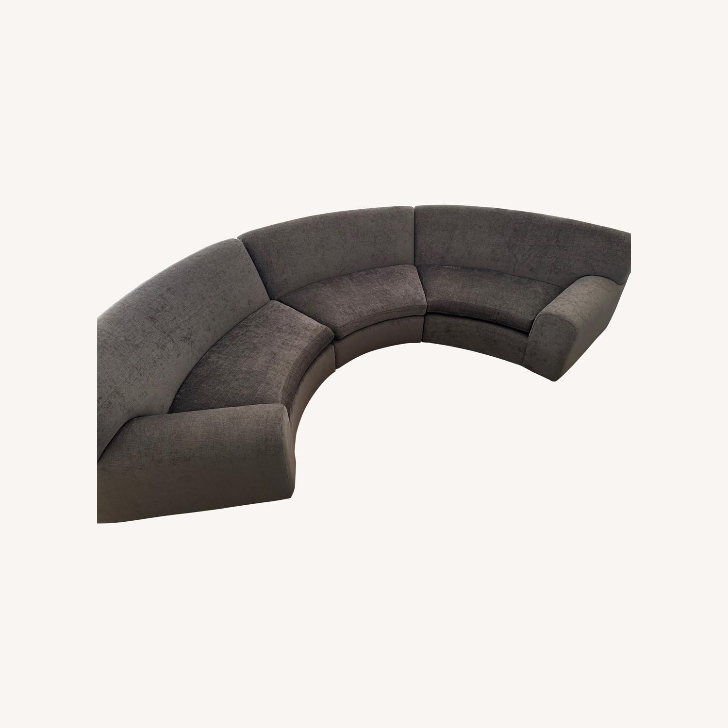 ABC Carpet and Home, Gray Curved Sectional Sofa - AptDeco