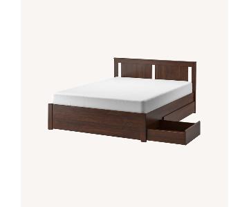 IKEA SONGESAND Bed Frame with 4 Storage Boxes - AptDeco