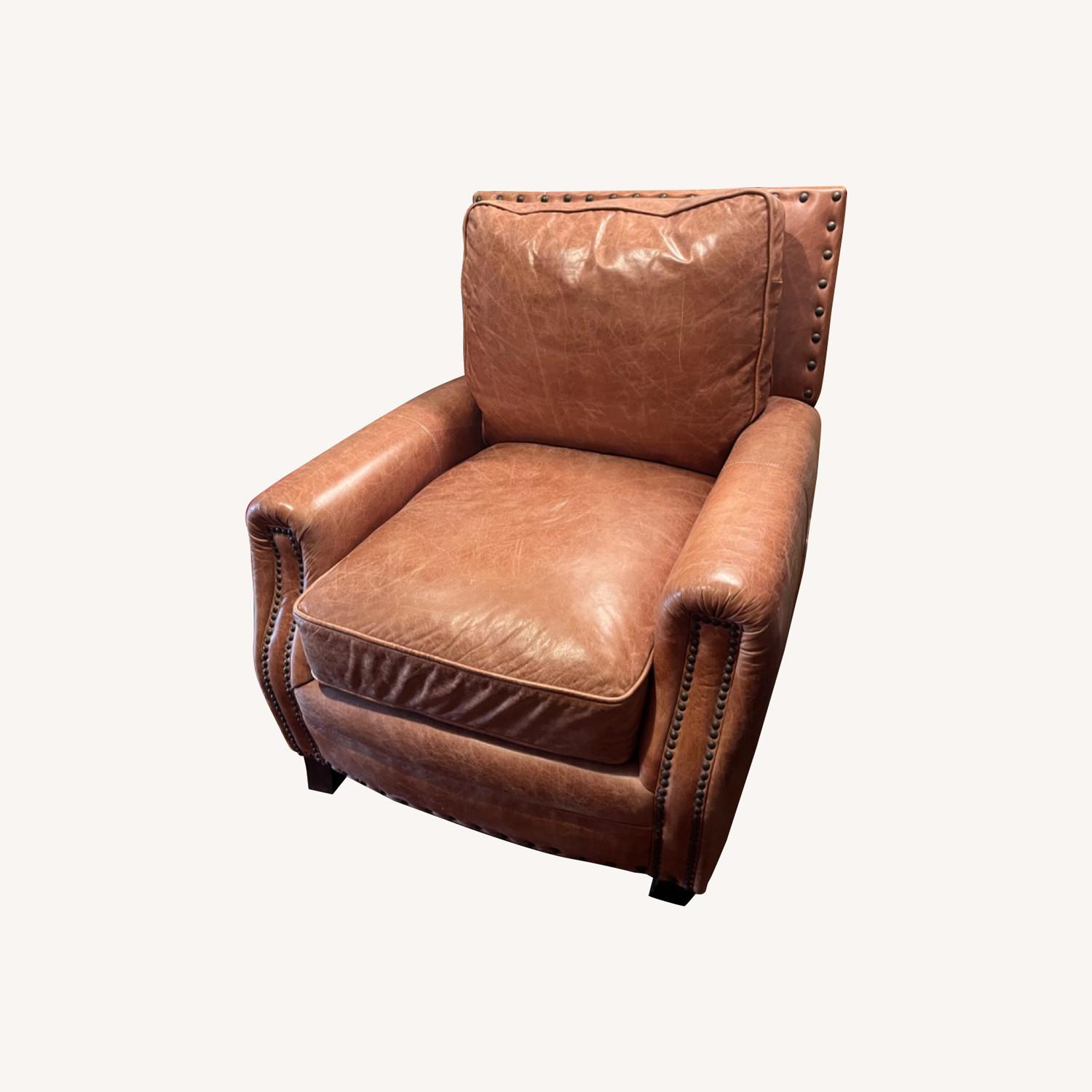 Bomber Leather Arm Chairs - AptDeco