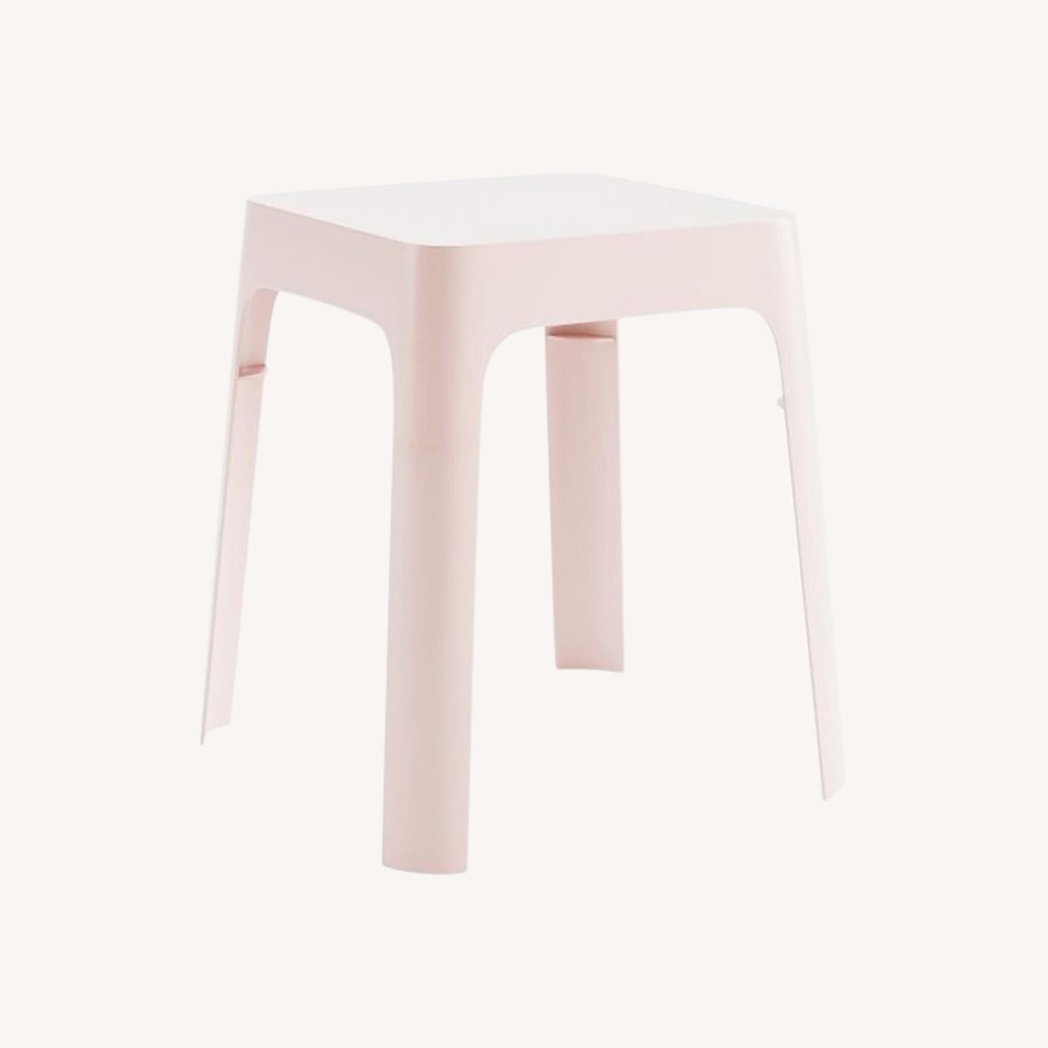 West Elm Gable Stacking Stool, Aluminum, Blush - AptDeco