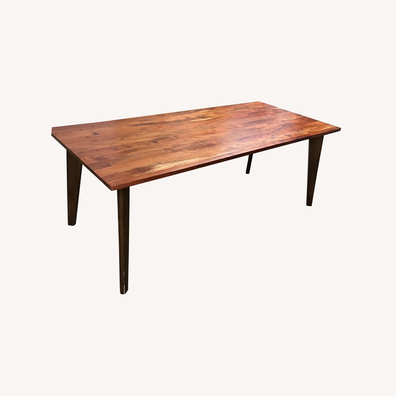 CB2 Harper Brass Base with Walnut Top Table - AptDeco