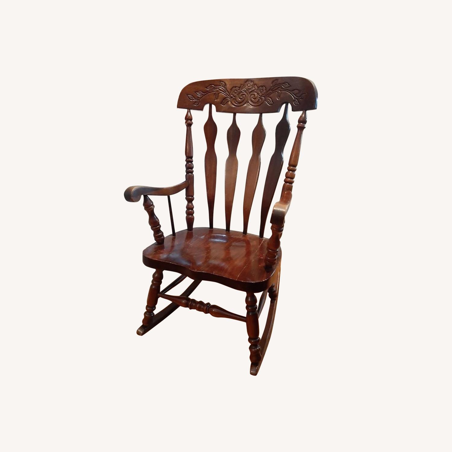 Antique Solid Wood Rocking Chair - AptDeco