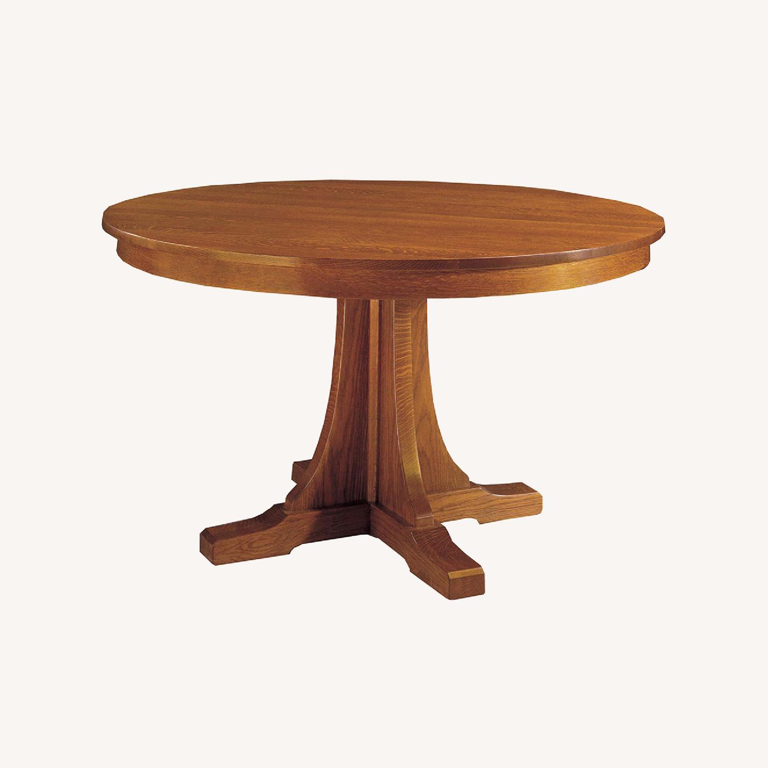 Stickley Audi & Co Mission Extension Pedestal Dining Table - AptDeco