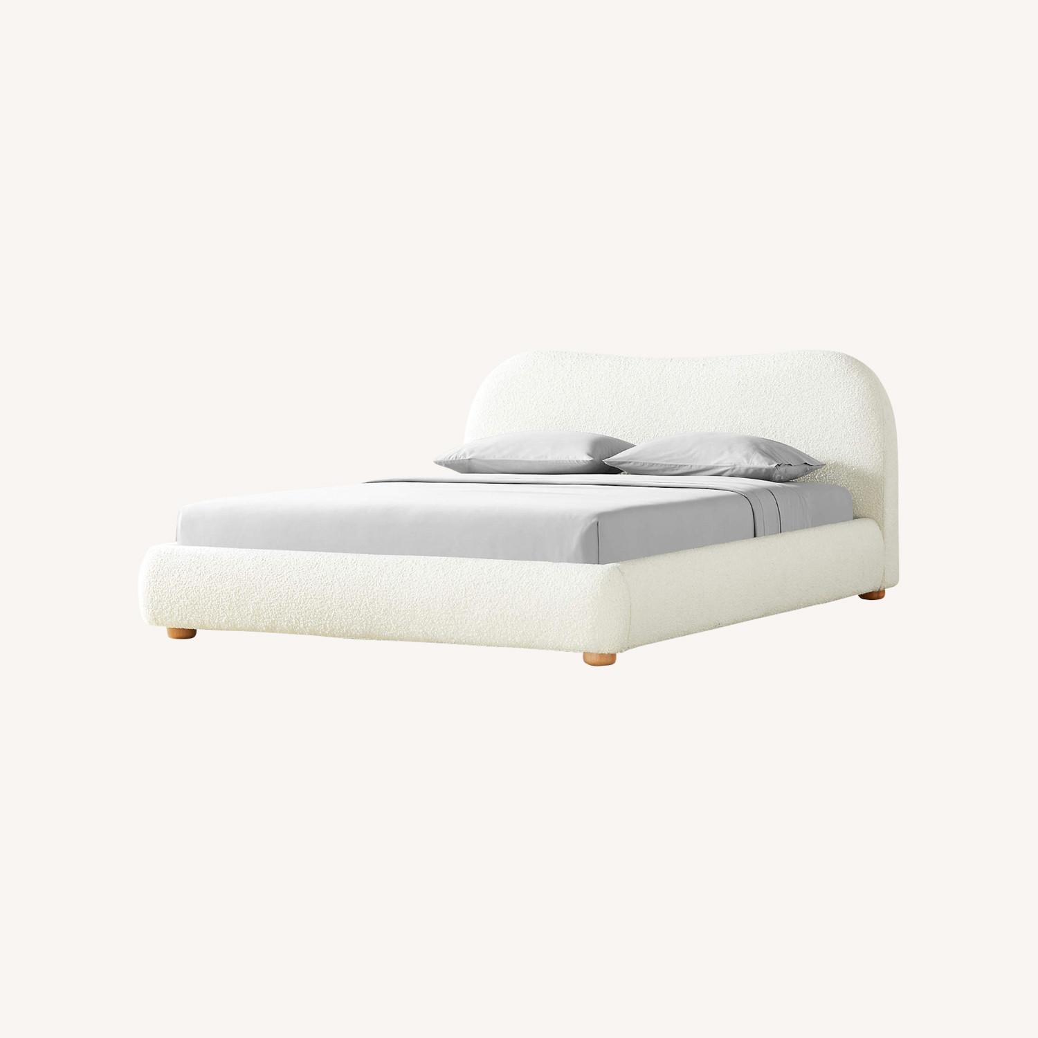CB2 Diana White Upholstered Queen Bed - AptDeco