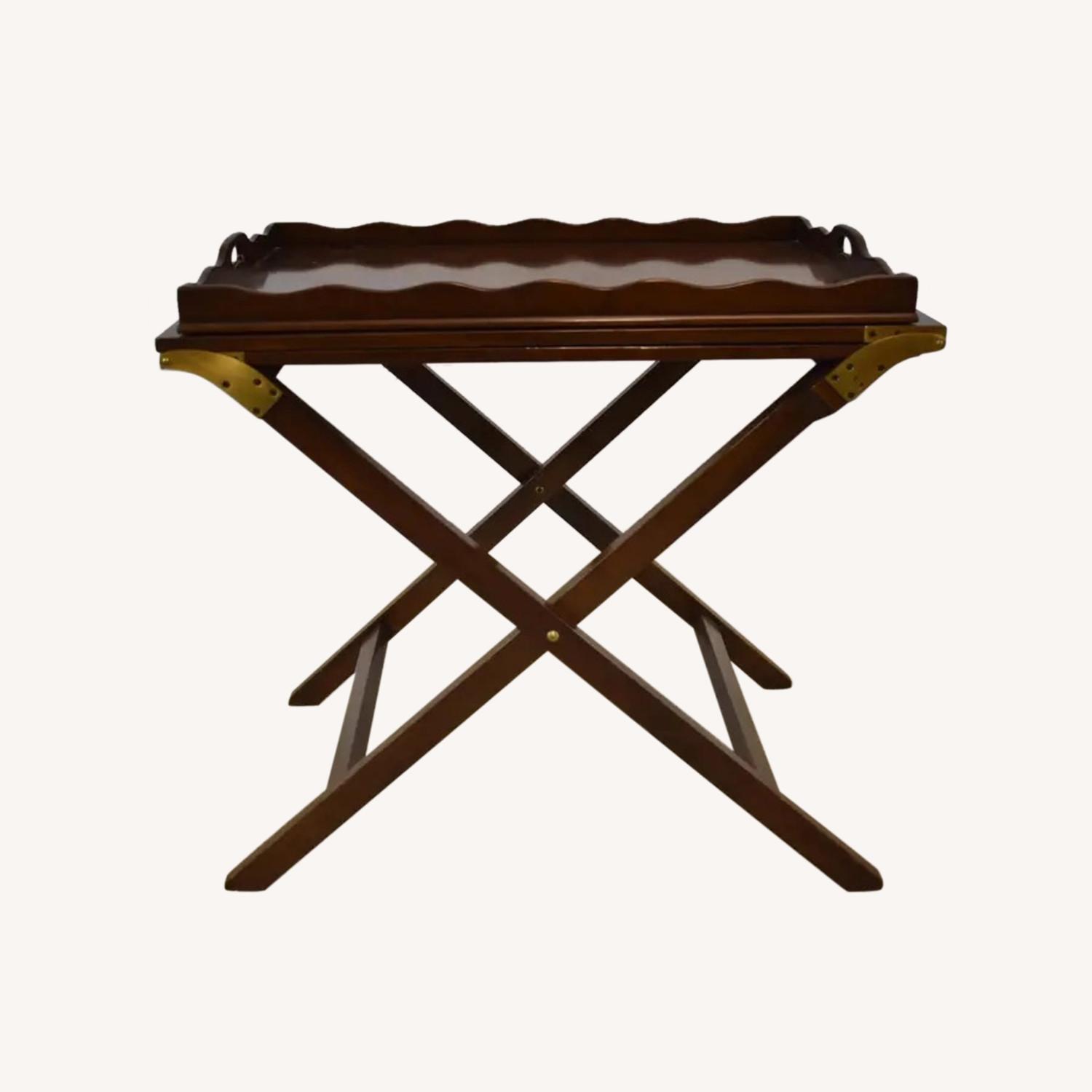 Baker "The Party Butler" w Walnut Folding Tray Table - AptDeco