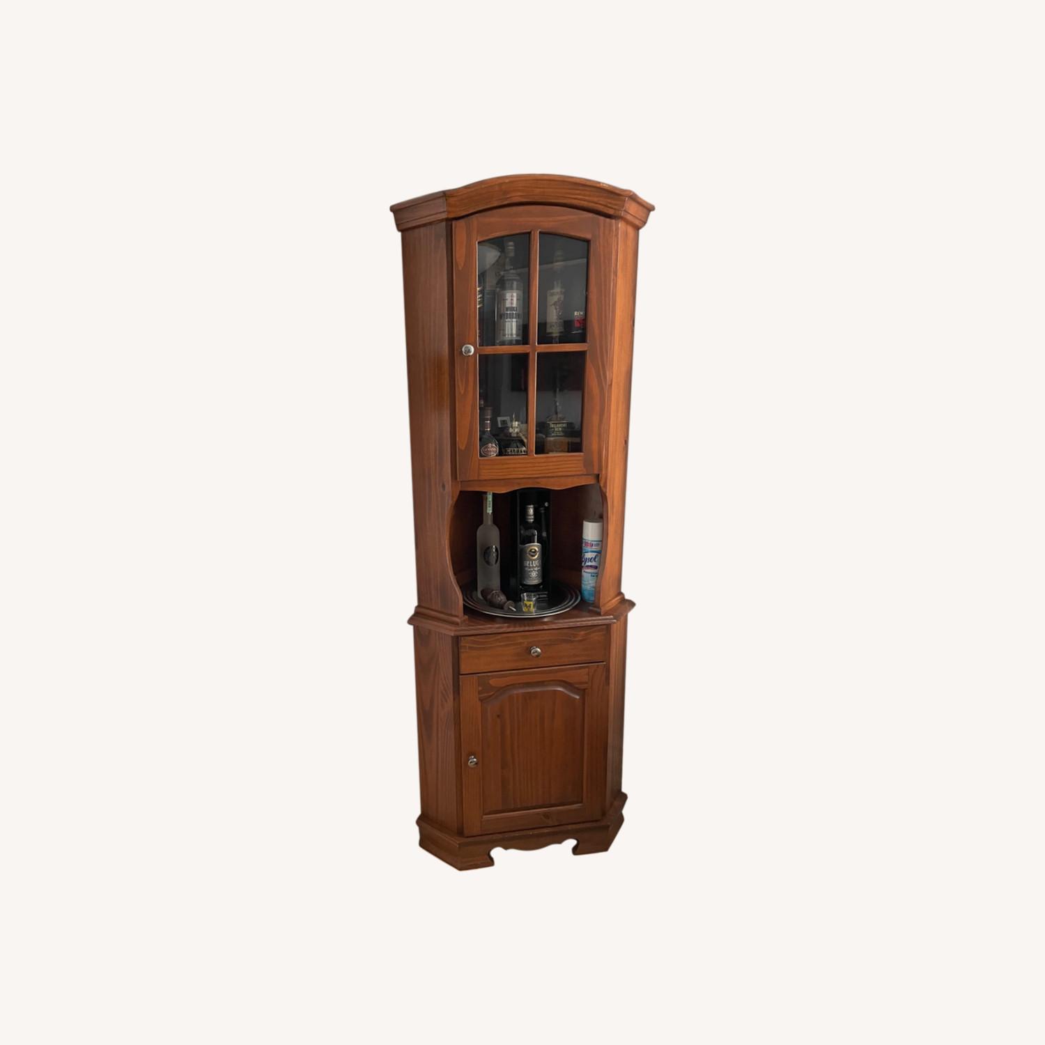Gothic Cabinet Craft Corner Wall Unit Wood - AptDeco