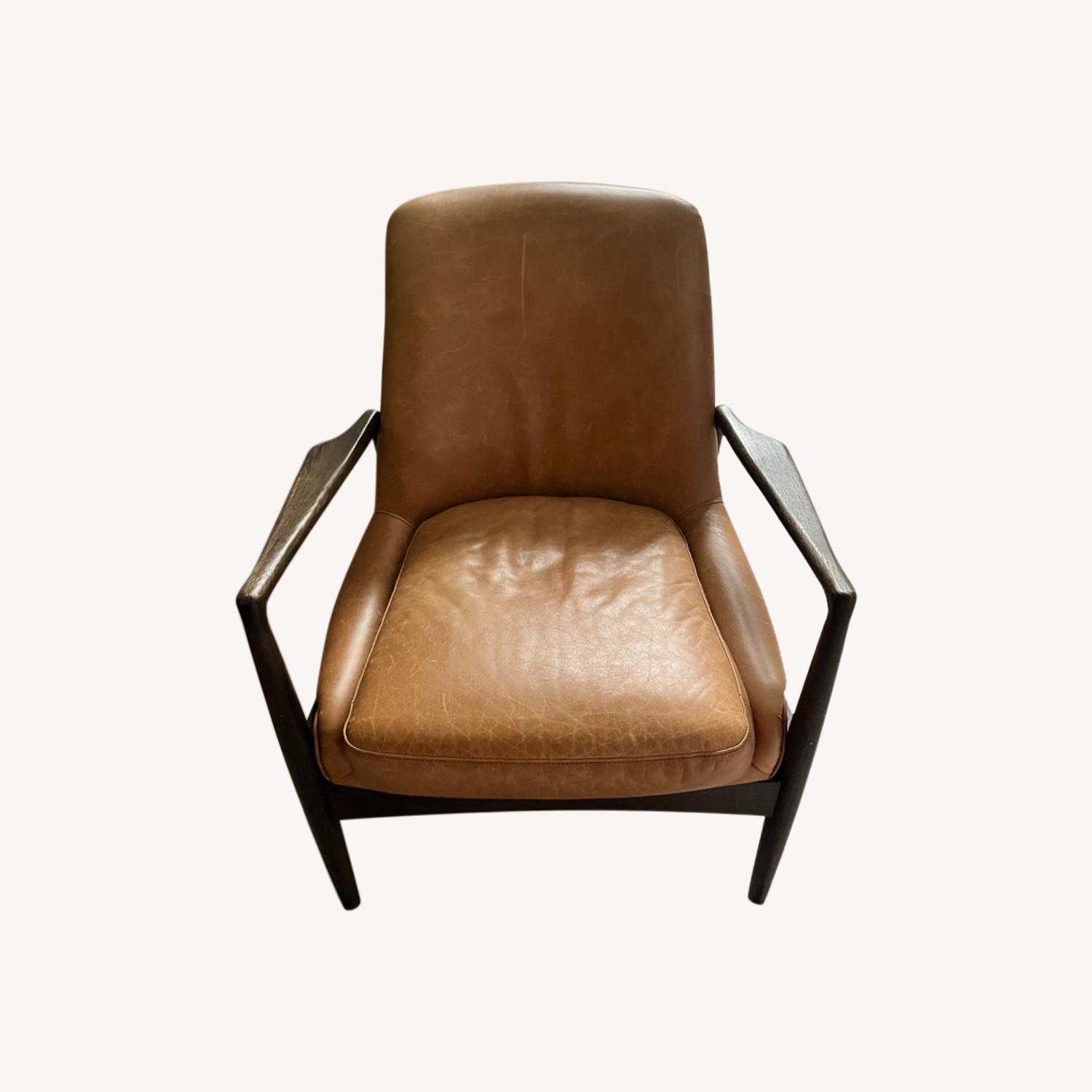 Maria Yee Brown Leather Elena Armchair - AptDeco