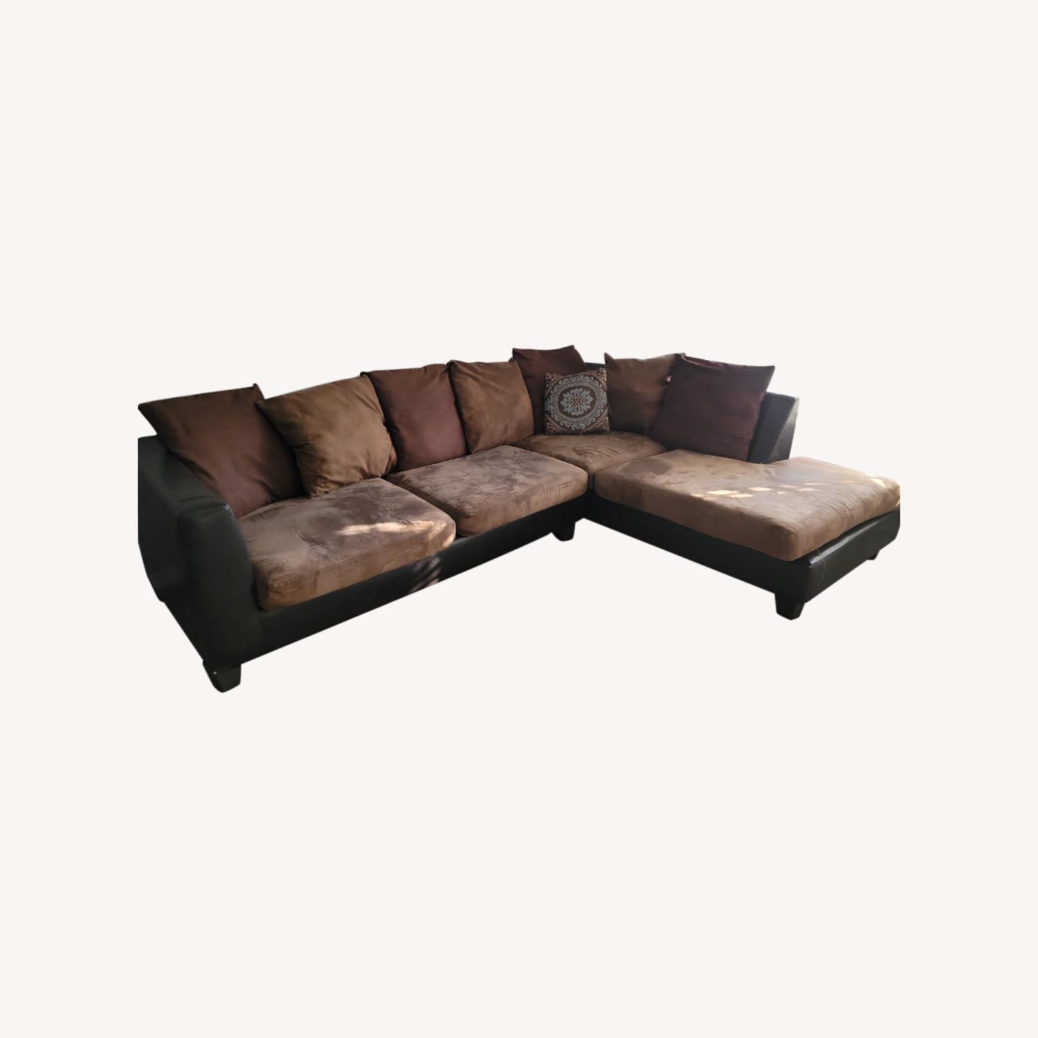 2 Piece Earthtone Sectional - AptDeco