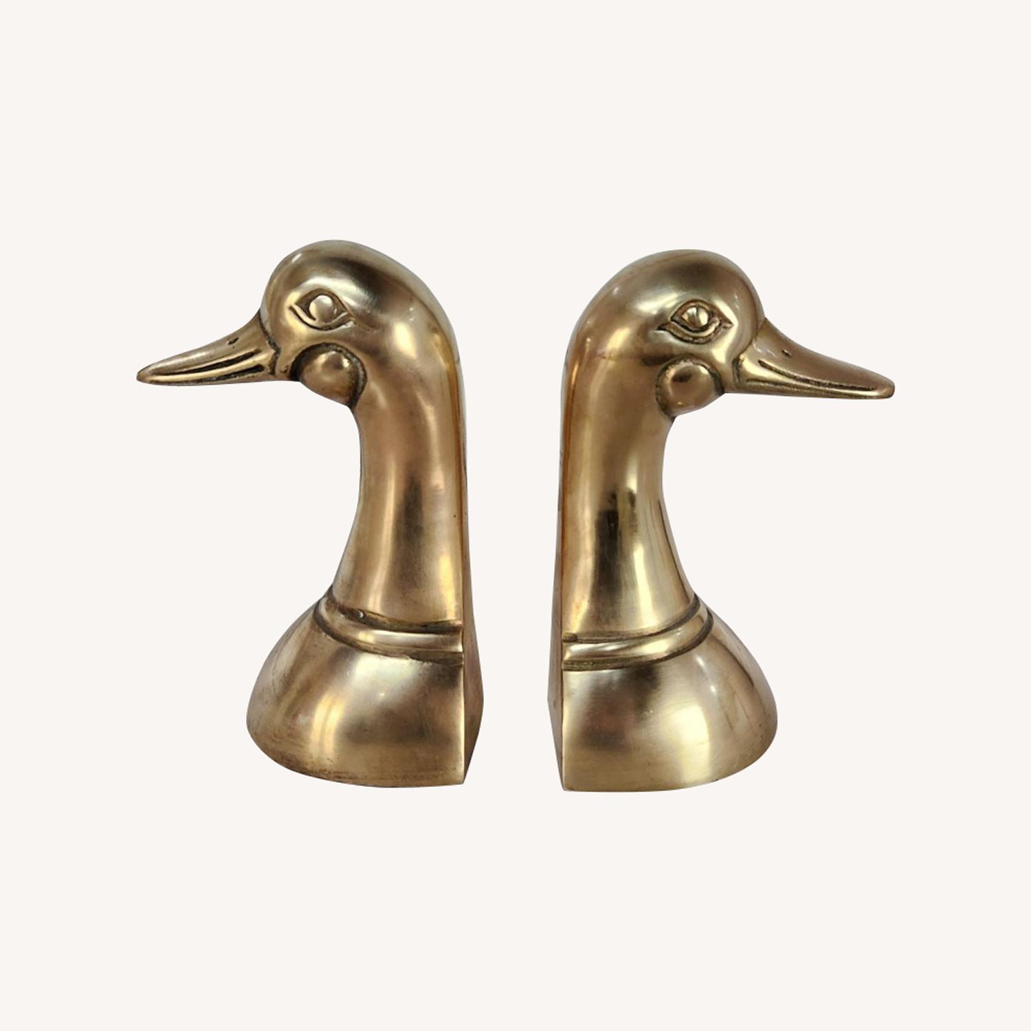 Pair of Midcentury Brass Duck Bookends - AptDeco