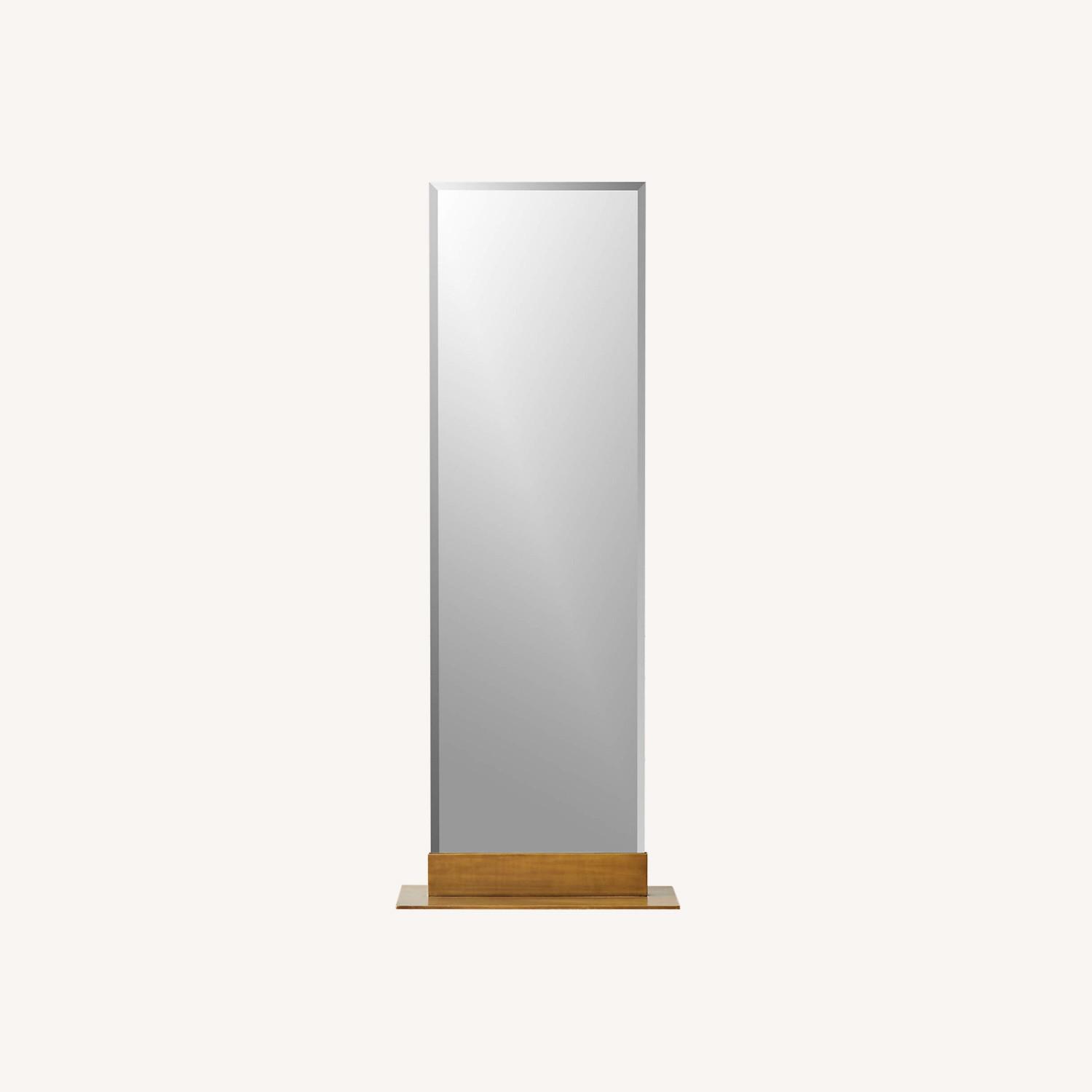 CB2 Palisade Brass Standing Floor Mirror - AptDeco