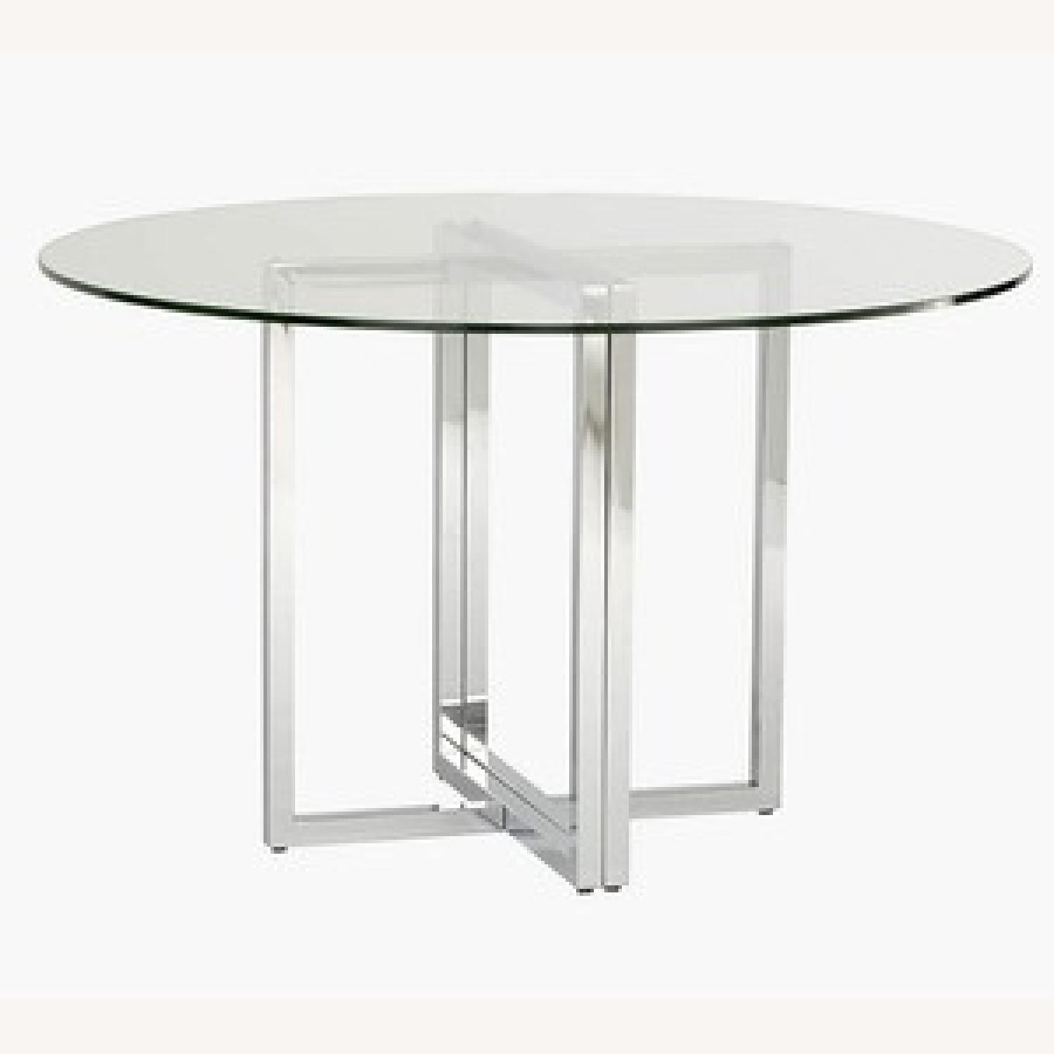 Room & Board Classic Round Top Glass Side Table - AptDeco