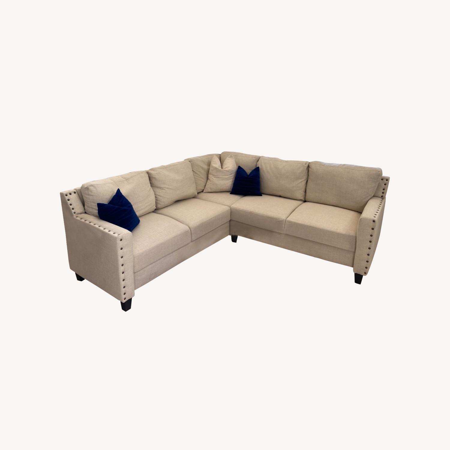 Furniture of America Beige Sectional - AptDeco