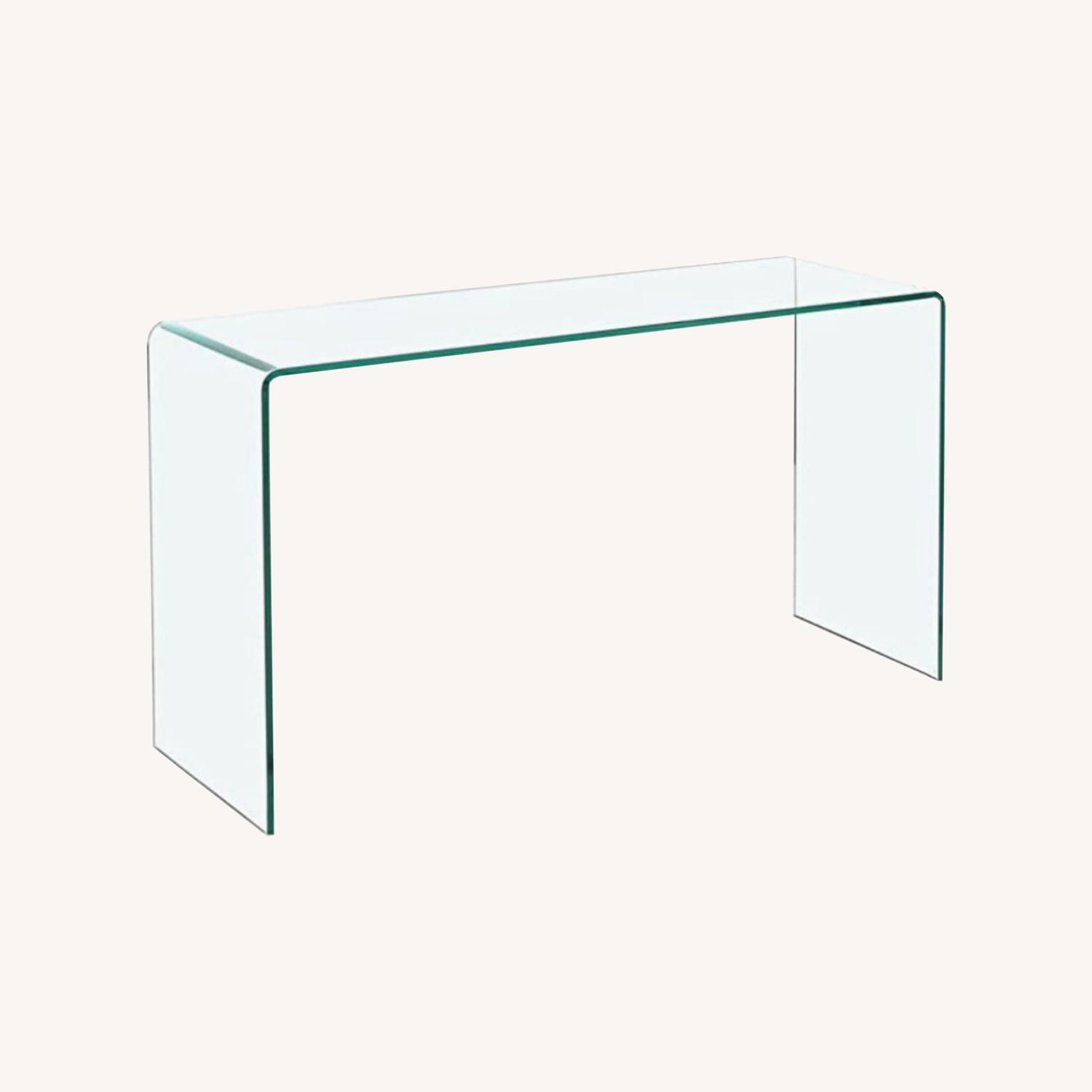 Clear Glass Narrow Table - AptDeco