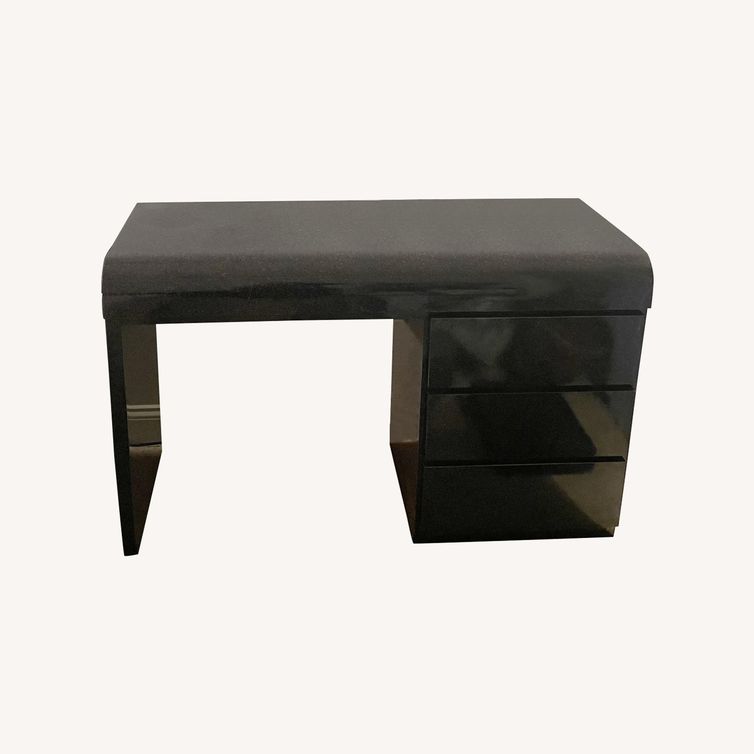 90s Black Lacquer Desk - AptDeco